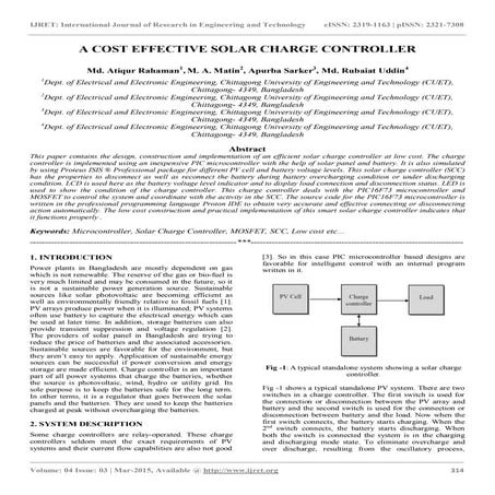 A cost effective solar charge controller | PDF