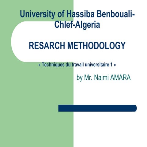 A COURSE IN RESEARCHMETHODOLOGY | PPTX