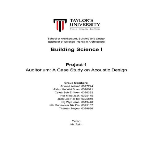 Building Science II Project 1 - Acoustic Design | PDF
