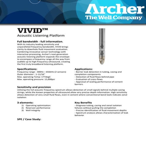 Acoustic listening platform - VIVID - Archer Well company | PDF