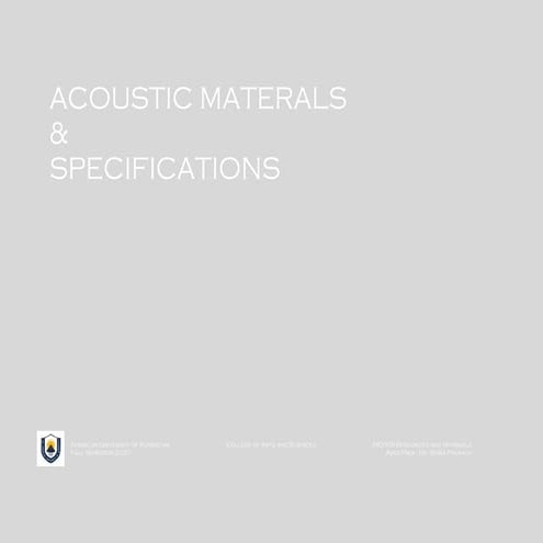 Acoustic Materials & Specifications | PDF