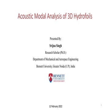 Acoustic Modal Analaysis Hydrofoils Pdf