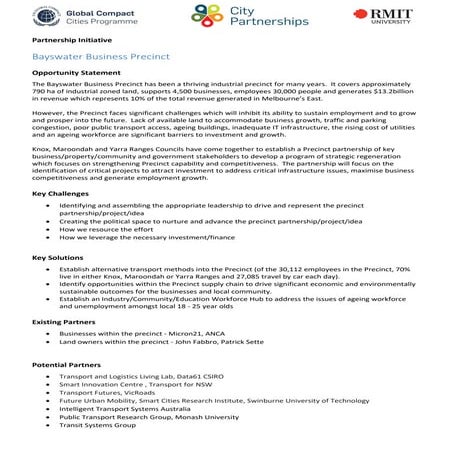 City Partnerships Challenge - Bayswater Business Precinct brief | PDF