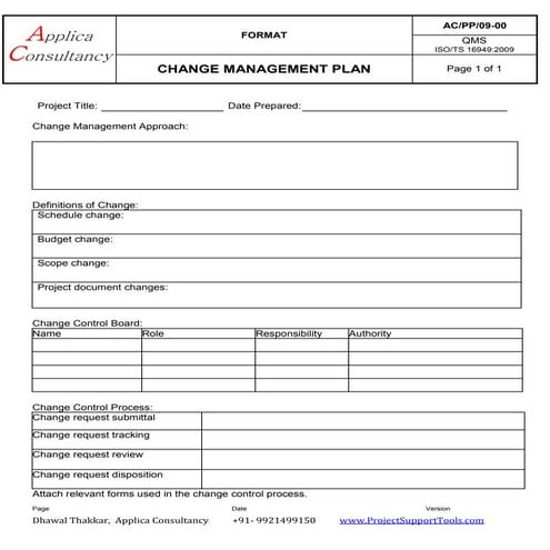 Change management plan : Ready template | PDF