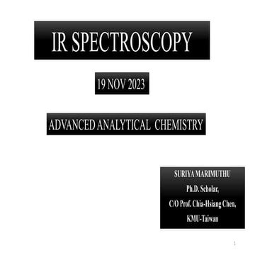 Infrared Spectroscopy-Principles, Instrumentation and Application | PPTX