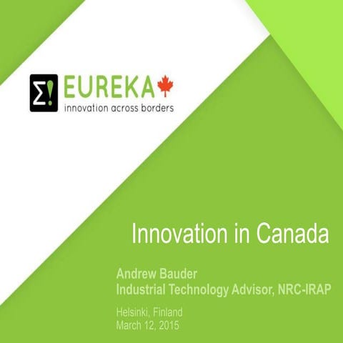 ACQUEAU Workshop Helsinki 2015_Funding opportunities Canada_Andrew ...