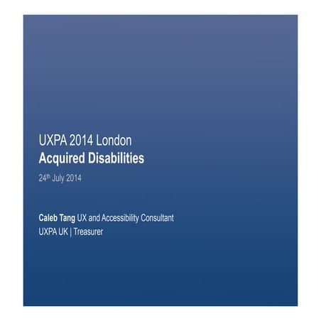Acquired disability | PDF
