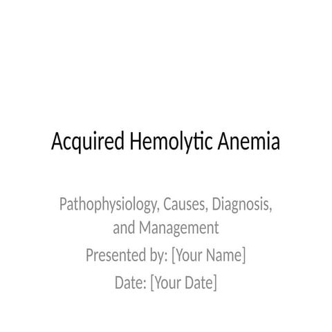 Simple points on hemolytic anemia, introduction and hereditary type | PPTX