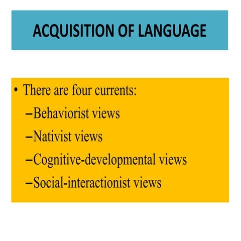 Acquisition of language | PPTX | Education