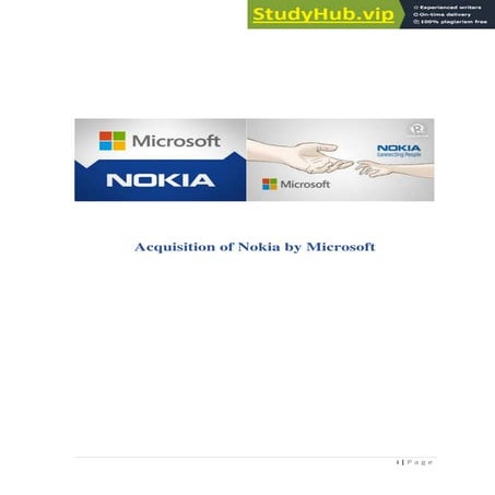 Acquisition Of Nokia By Microsoft | PDF