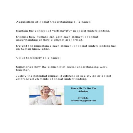 Acquisition of Social Understanding (1-2 pages)Explain the.docx