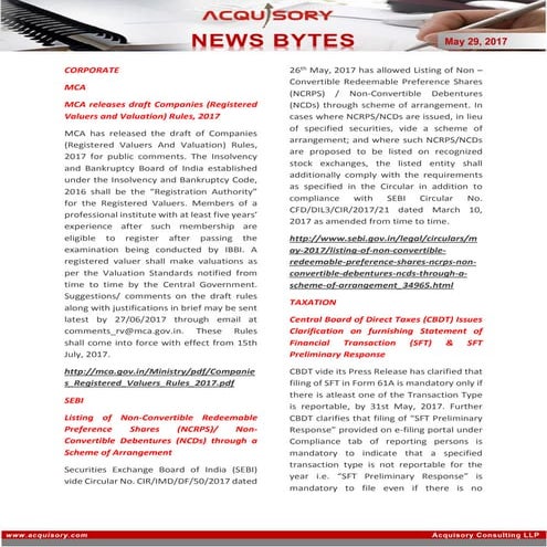 Acquisory news-bytes-29th-may-2017 | PDF | Business Accounting ...
