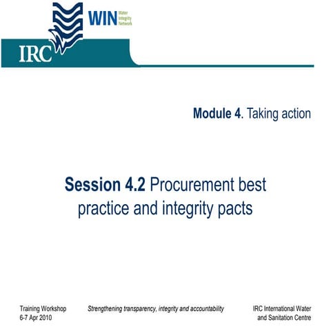 Presentation 4.2 Procurement and integrity pacts | PPT