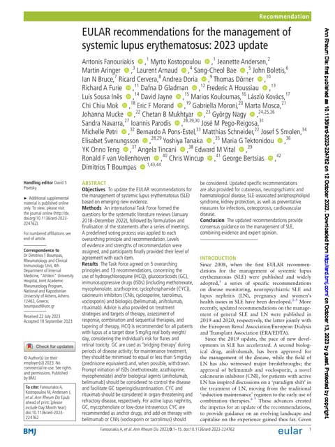 Anti fosfolipid syndrome ACR EULAR 2023.pdf | Blood Disorders | Diseases and Conditions