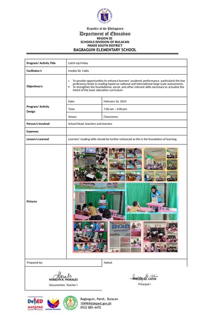 ARAL Program of Adia Elementary School-- | PPTX