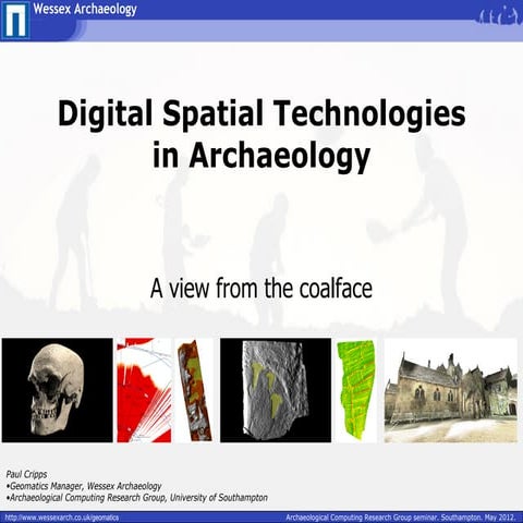 Archaeological Computing Research Group (ACRG) Seminar: Digital Spatial ...