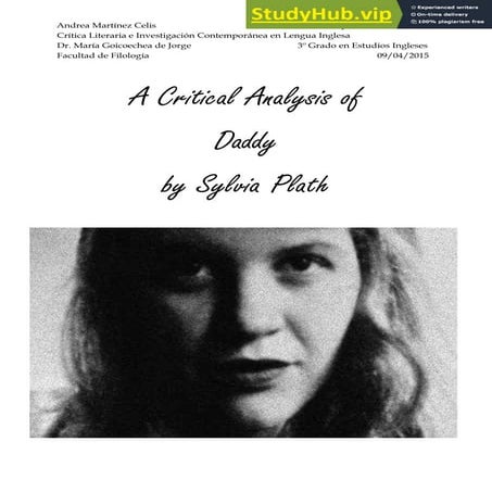A Critical Analysis Of Quot Daddy Quot By Sylvia Plath | PDF