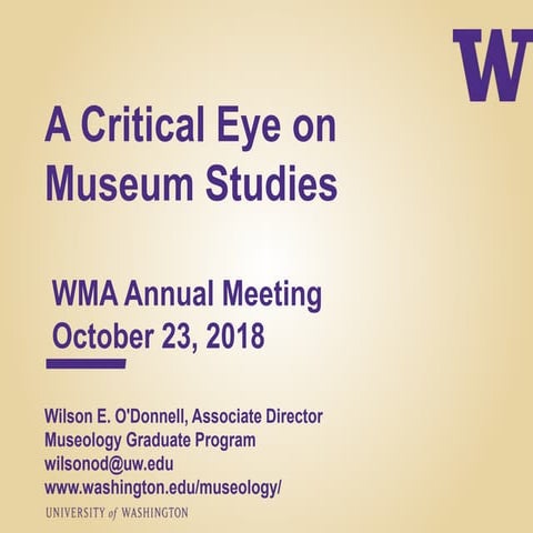 A Critical Eye on Museum Studies | PPTX