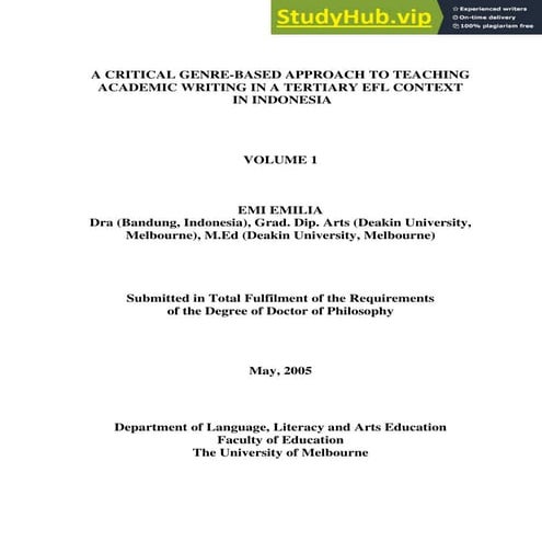 A Critical Genre Based Approach To Teaching Academic Writing In A ...