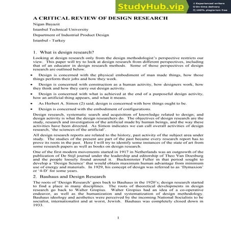 A CRITICAL REVIEW OF DESIGN RESEARCH | PDF
