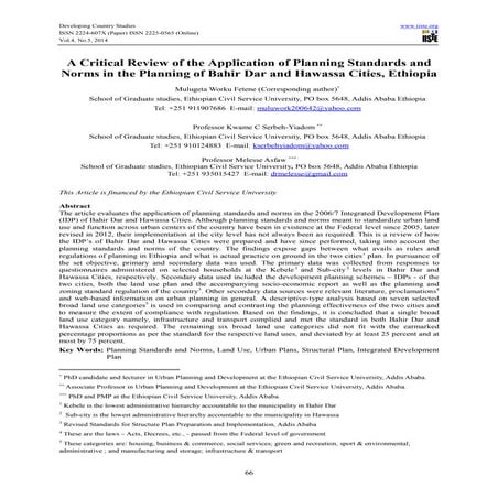 A critical review of the application of planning standards | PDF