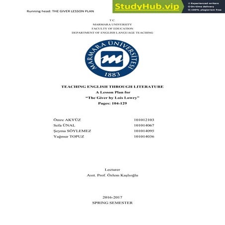 A Critical Thinking Lesson Plan For Quot The Giver Quot By Louis Lowry ...