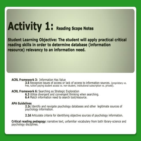 ACRL Critical Reading: The Pre-Source | PPT