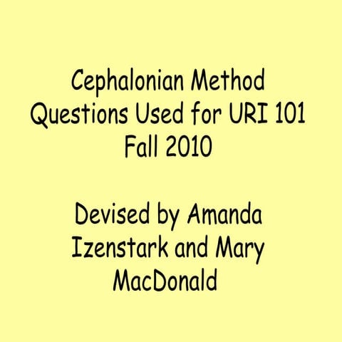 Cephalonian Method Questions | PPT | Internet for Beginners | Internet