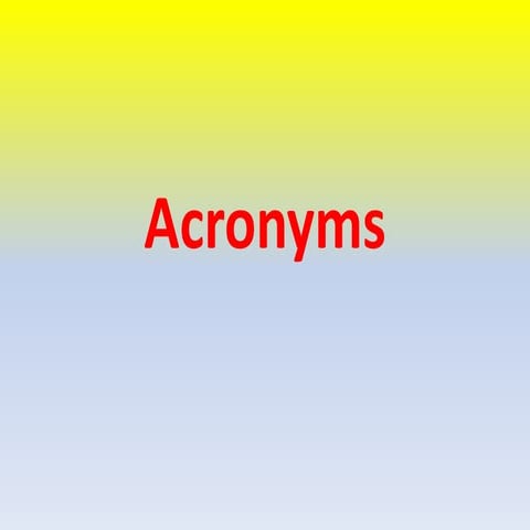 Acronyms | PPTX