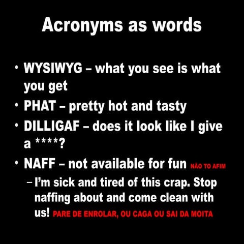 Acronyms as words - fun and usual examples | PPTX
