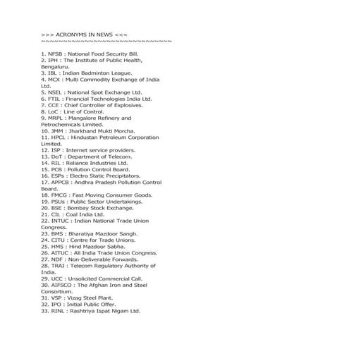 Acronyms in news by jk | DOCX