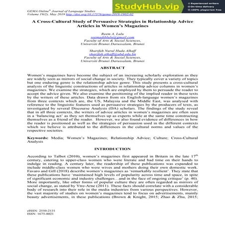 A Cross-Cultural Study Of Persuasive Strategies In Relationship Advice ...