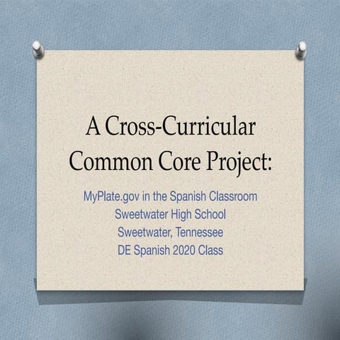 A Cross-Curricular Common Core Project: MyPlate.gov in the Spanish ...