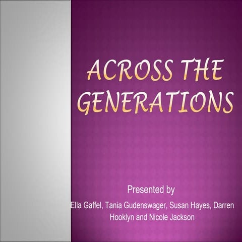 Across The Generations | PPT