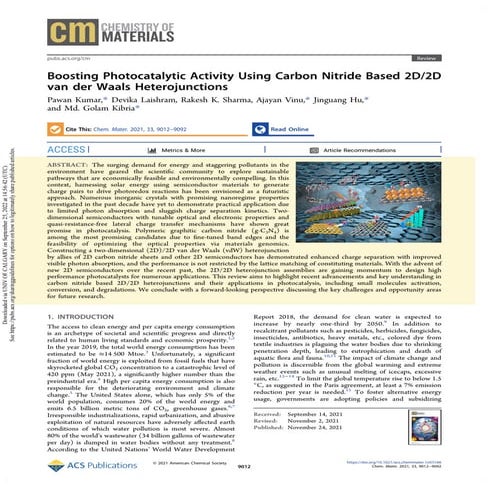 Boosting Photocatalytic Activity Using Carbon Nitride Based 2D/2D van ...