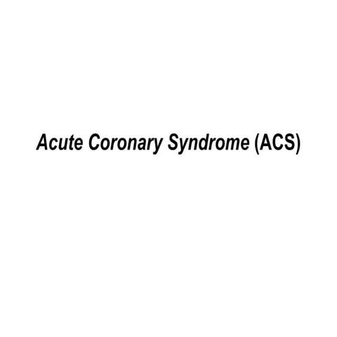 Acs management and therapy for emergency | PPTX