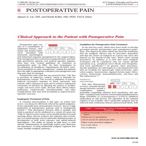 A C S0106 Postoperative Pain | PDF