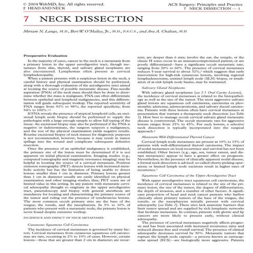 Acs0207 Neck Dissection | PDF