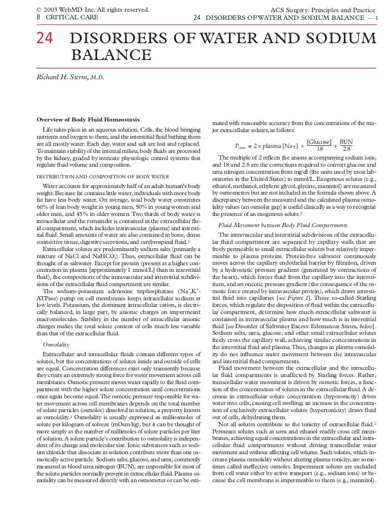 Acs0824 Disorders Of Water And Sodium Balance