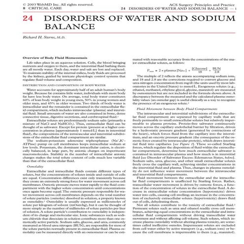Acs0824 Disorders Of Water And Sodium Balance | PDF