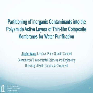 Partitioning of Inorganic Contaminants into the Polyamide Active Layers ...