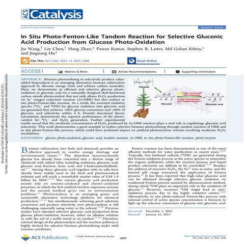 In Situ Photo-Fenton-Like Tandem Reaction for Selective Gluconic Acid ...