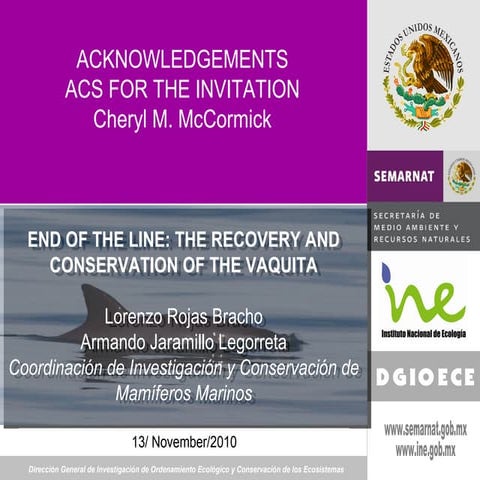 Vaquita Presentation - Dr. Lorenzo Rojas Bracho | PPT