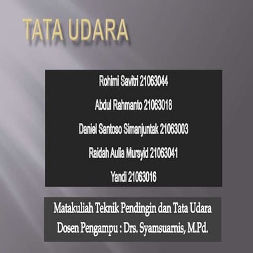 TATA UDARA AIR CONDITIONING PROAKTFIALERN | PPT