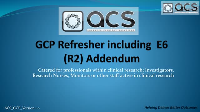 Good Clinical Practice (GCP) | PPTX