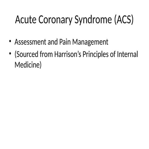 ACS Presentation overview pathophysiology | PPTX