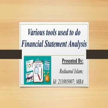 Various tools used to do Financial Statement Analysis [Green University ...