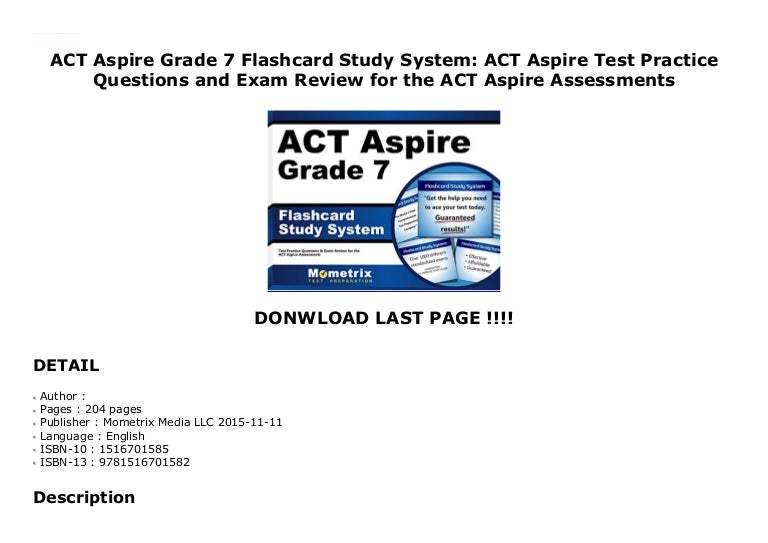 ACT Aspire Grade 7 Flashcard Study System ACT Aspire Test Practice Q act-aspire-grade-7-flashcard-study-system-act-aspire-test-practice-q