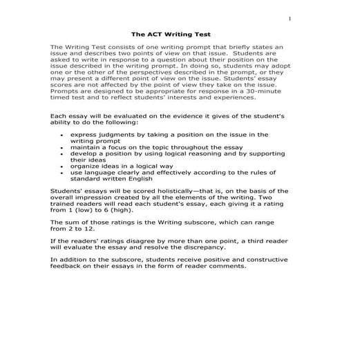 Act Writing Prompts Utica | PPT