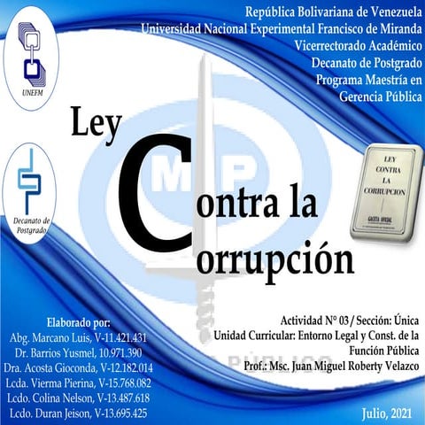 Ley Contra la Corrupcion | PDF